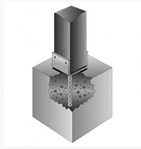 U Shape Fence Post Holder Ground Spike Post Anchor Metal Black Powder ...