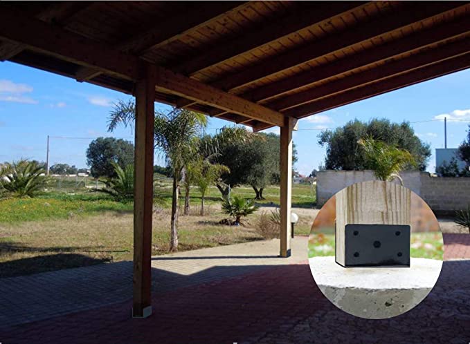 U Shape Fence Post Holder Ground Spike Post Anchor Metal Black Powder ...